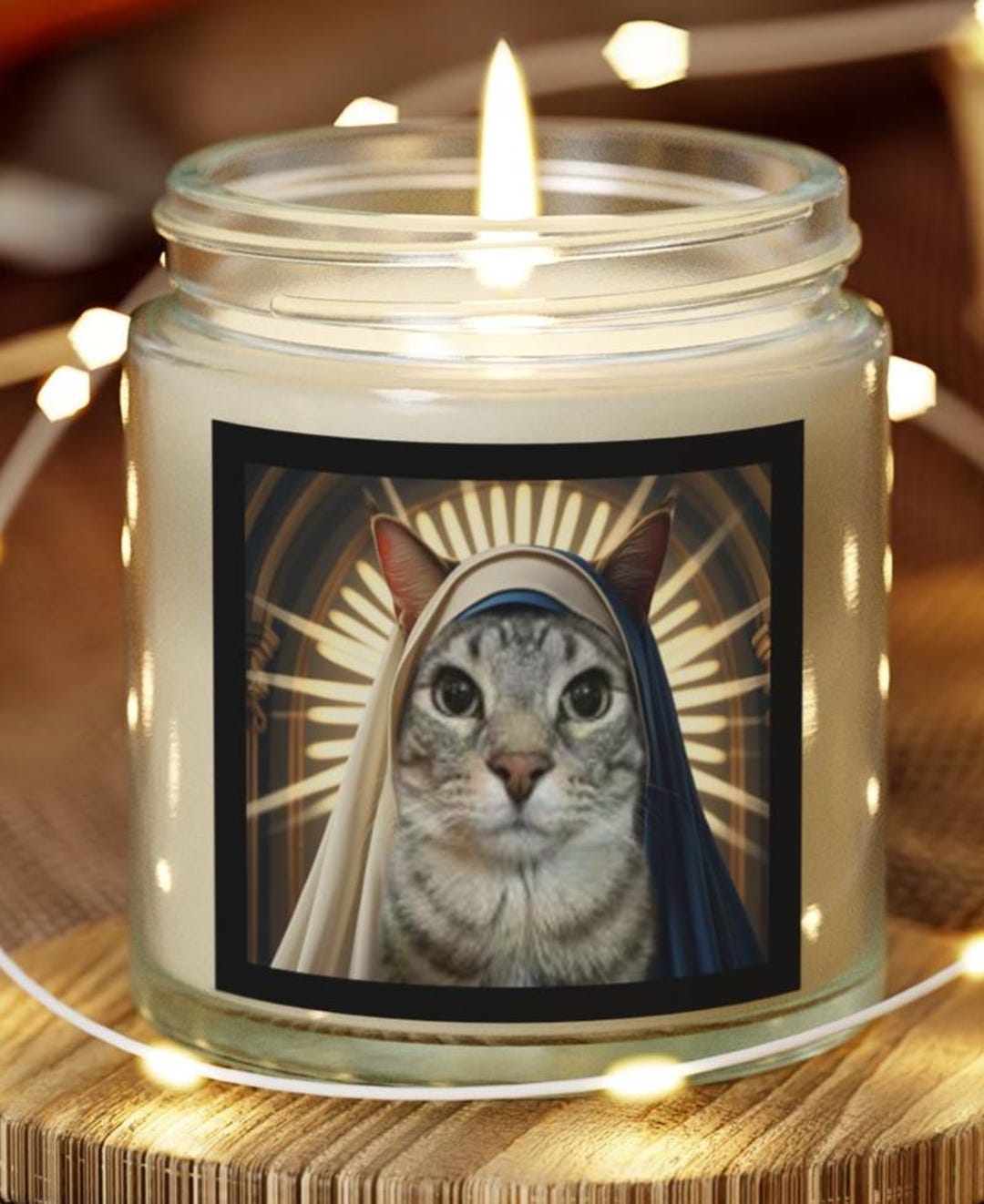 Funny Holy Cat Candle: Meme Humor, Dorm Room Gift - Etsy