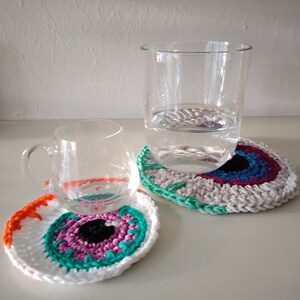 Crochet PATTERN Eyeball Coaster, Intermediate, Halloween Decoration ...