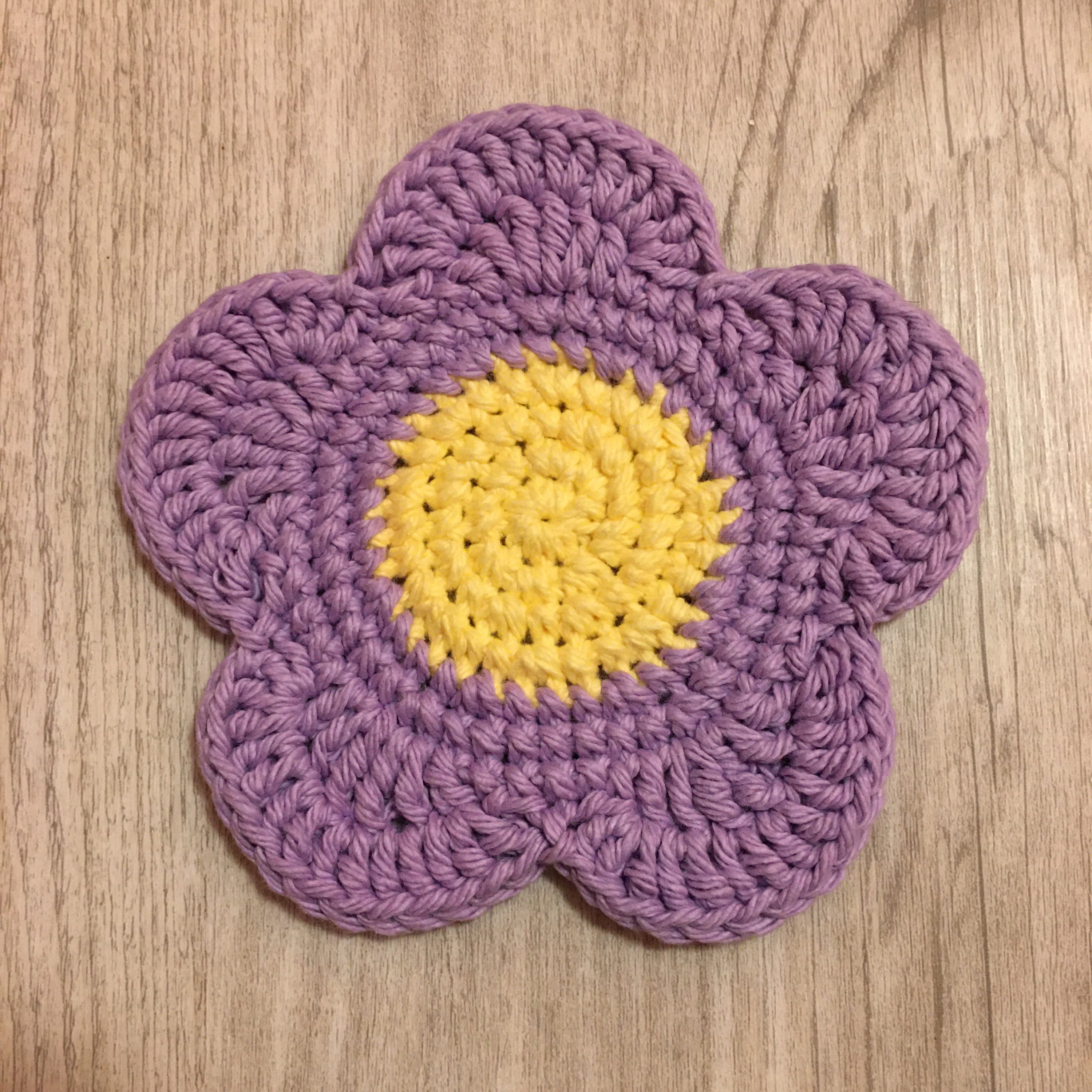 Crochet PATTERN Flower Coaster Easy Beginner Level Simple - Etsy