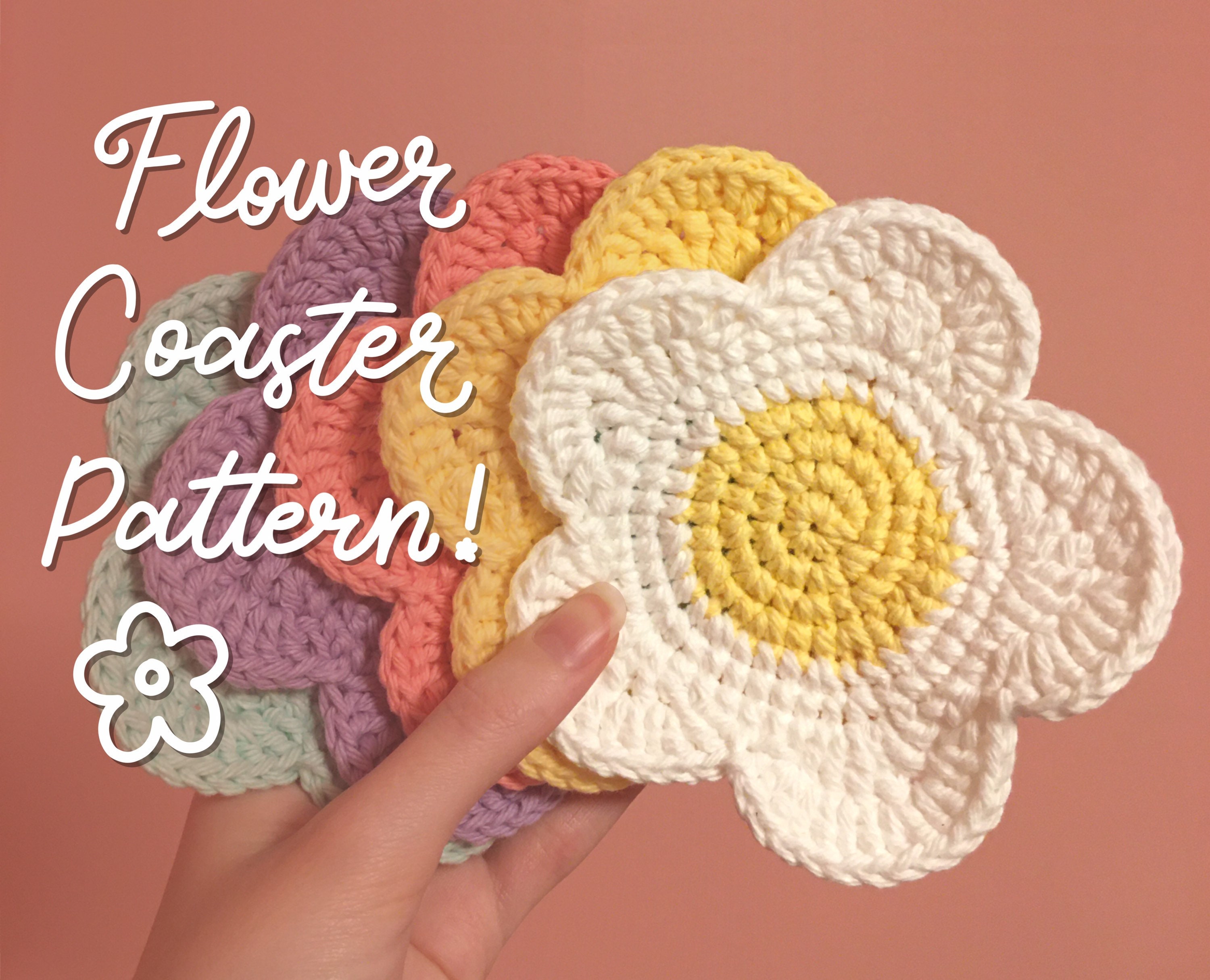 Crochet PATTERN Flower Coaster Easy Beginner Level Simple - Etsy