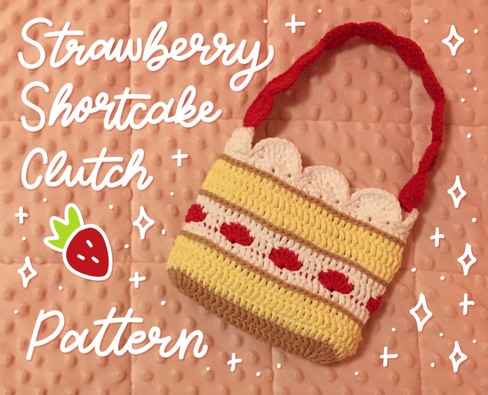 Crochet PATTERN Strawberry Shortcake Clutch Easy - Etsy
