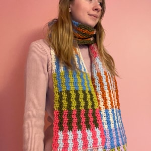 Squiggle & Stripe Scarf Crochet PATTERN, Advanced Beginner, Simple, Easy to Follow, Easy to ...