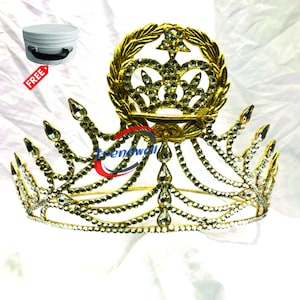 Amaranth Worthy Matron Masonic Crown Gold Tone With Rhinestone ...