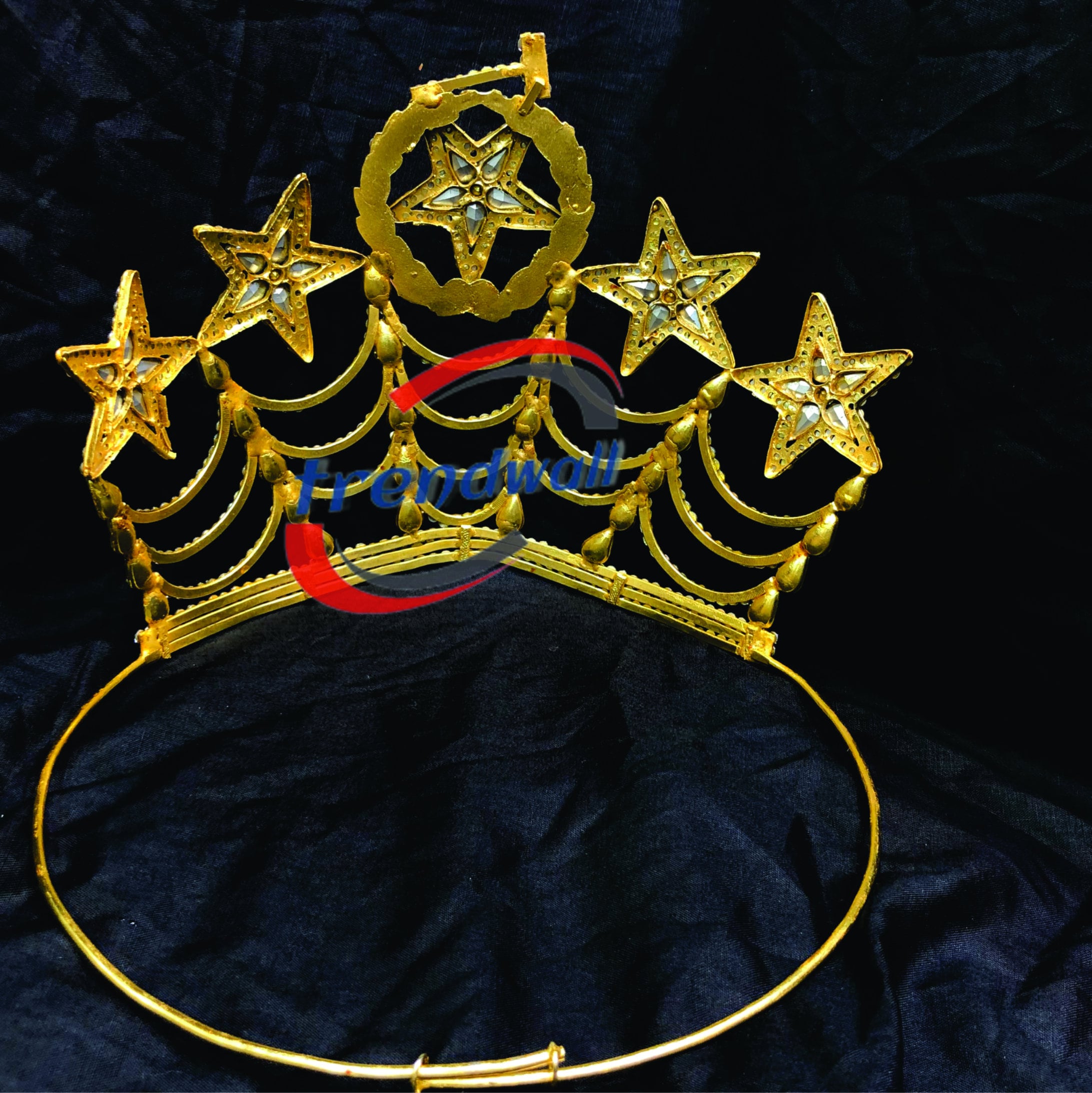 Masonic OES Grand Worthy Matron 5 Star Big Size Crown in Gold Tone With ...