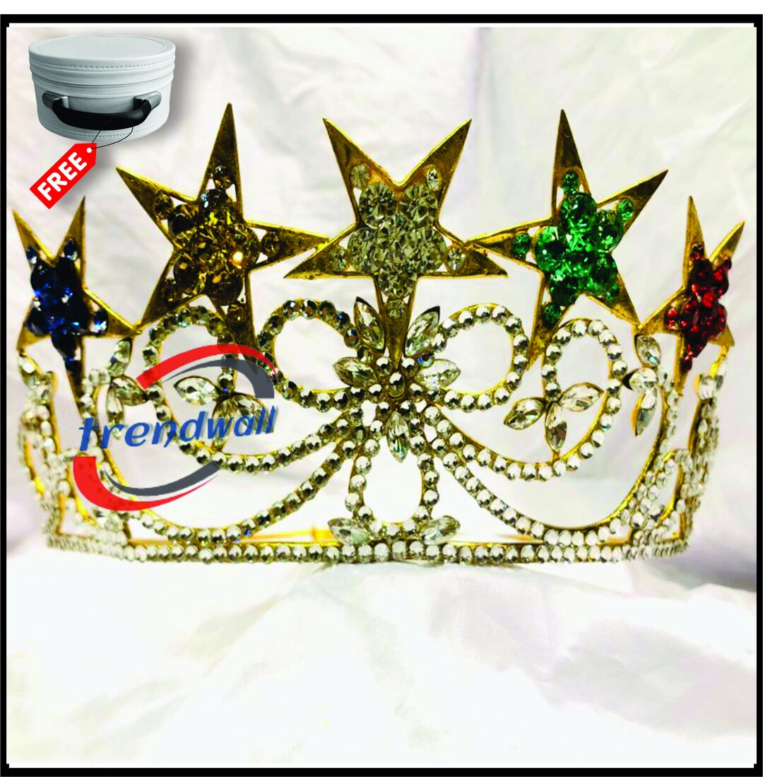Masonic Freemason OES Grand Matron 5 Star Crown in Gold Tone With ...