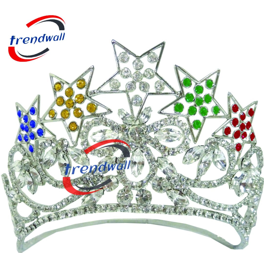 Freemason 5 Star Grand Matron OES Crown Silver Tone With Rhinestone ...