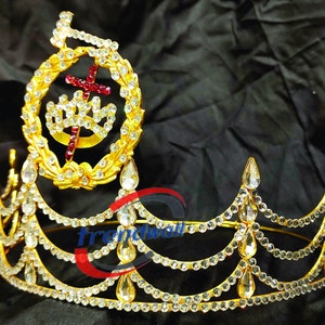 Masonic Knight Templar Crown in Gold Tone With Rhinestone Beautiful ...