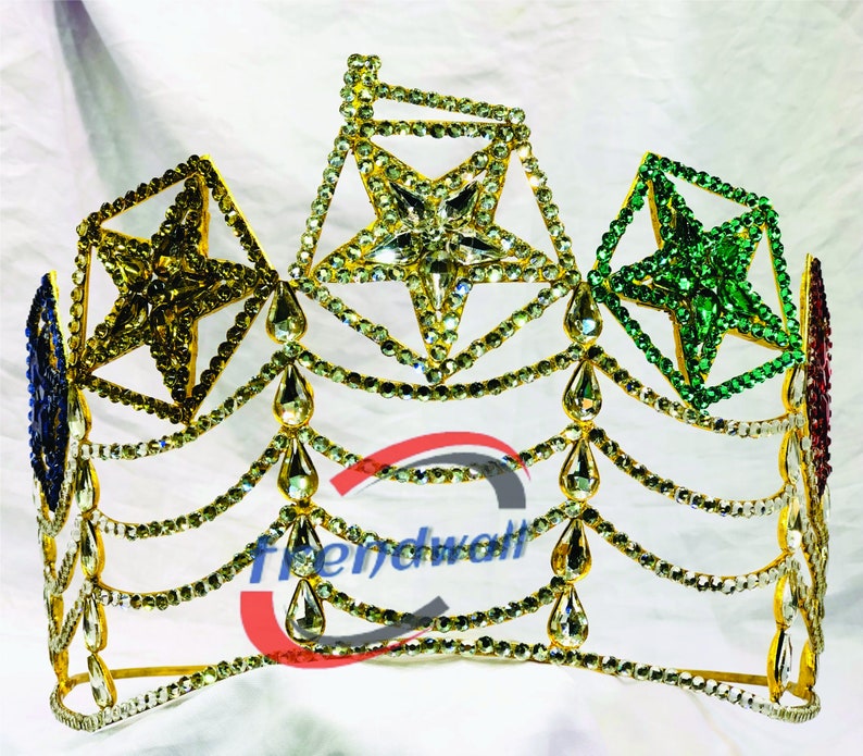 Freemason OES Grand Worthy Matron 5 Star Big Size Crown in Gold Tone ...