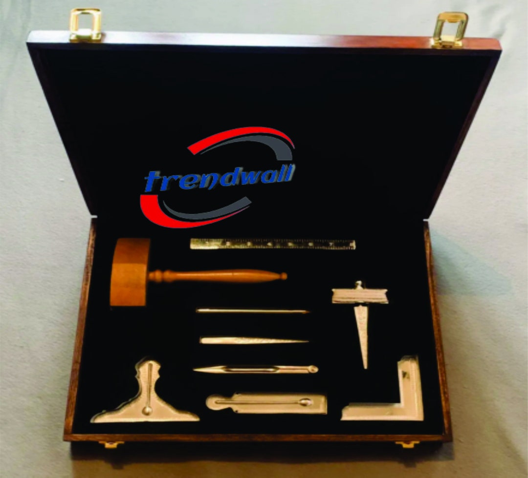 Masonic Working Tools Full Size Metal Brass Gold Tone Tone Carry in ...