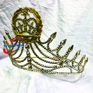 Amaranth Worthy Matron Masonic Crown Gold Tone With Rhinestone ...