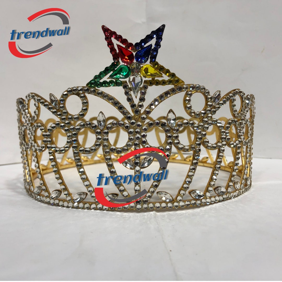 OES Associate Matron Full Head Masonic Crown in Gold Tone With ...