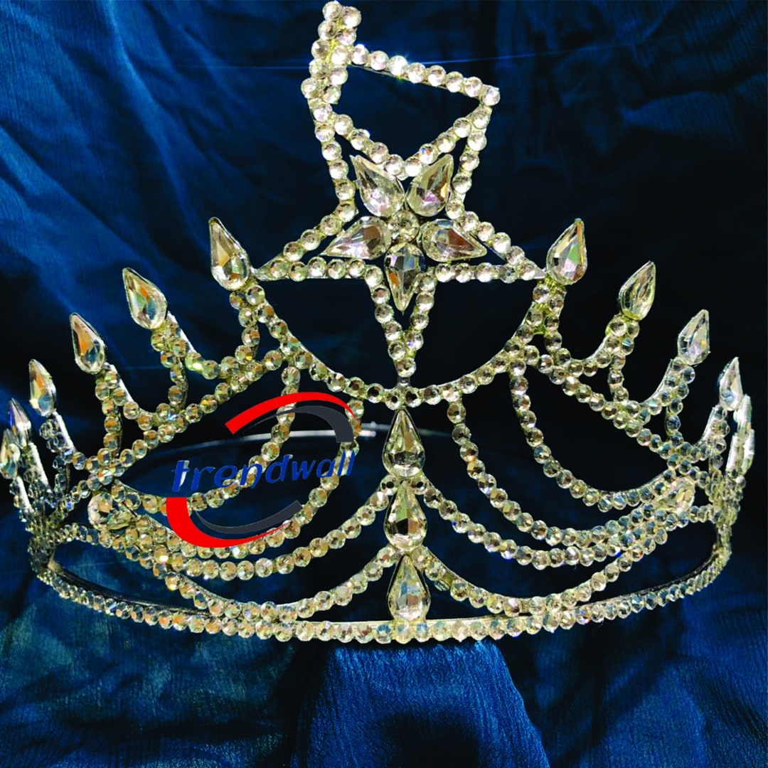 Free Mason Masonic Clear Star Matron Crown in Silver Tone With ...