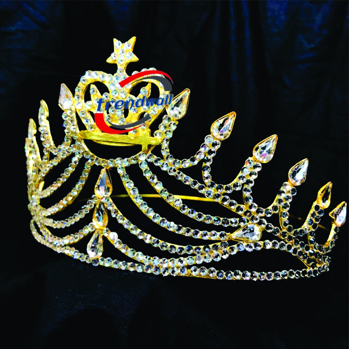 Freemason Amaranth Masonic Crown Gold Tone With Rhinestone Beautiful ...