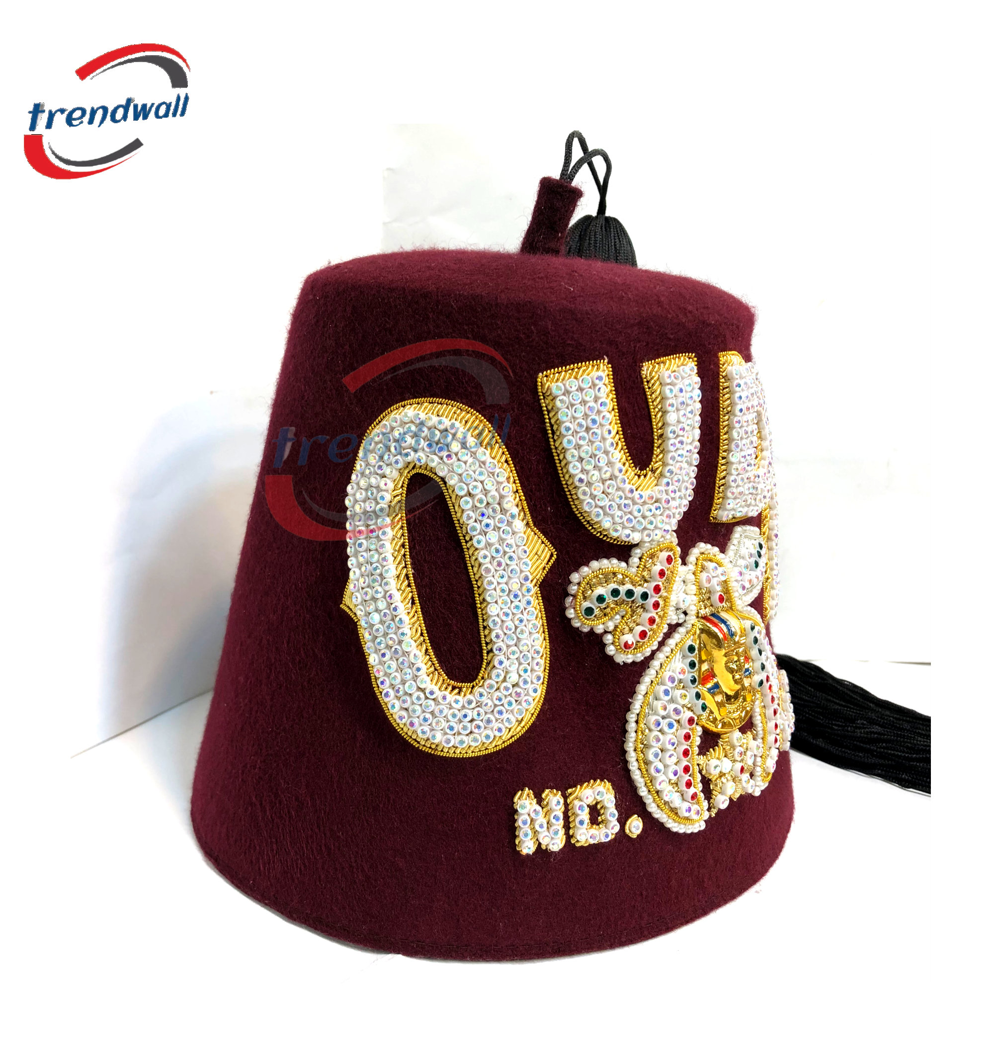 Masonic Shriner Fez Hat Burgundy Color Four Line Rhinestone - Etsy