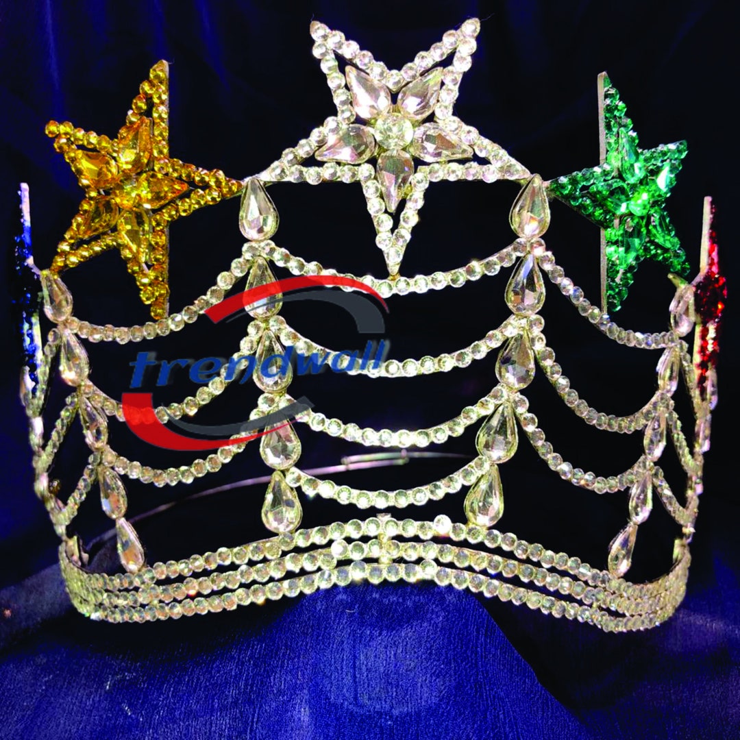 Masonic Grand Matron OES 5star Crown in Silver Tone With Rhine Stone ...