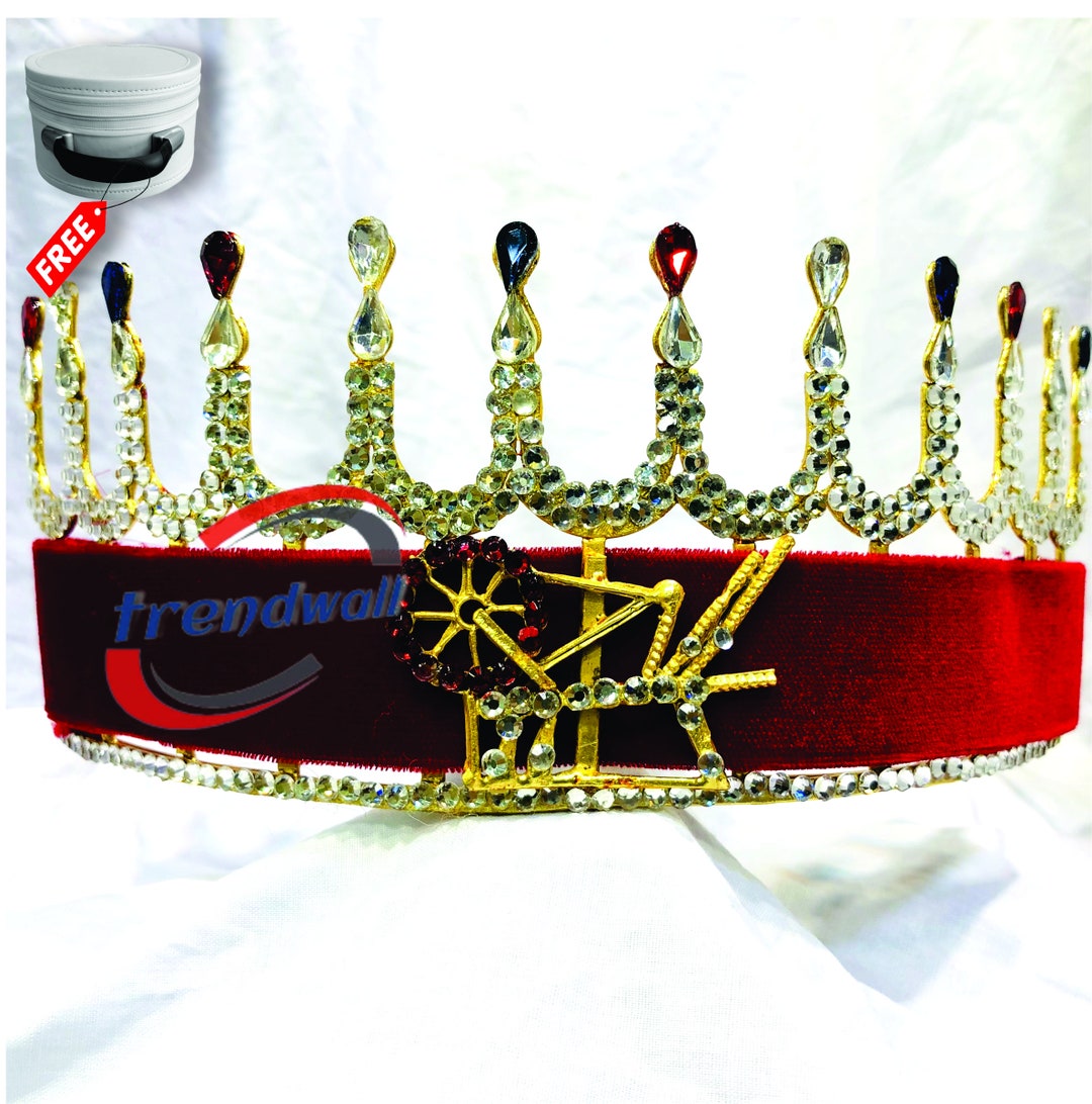 Freemason HOJ Gold Crown, Heroine of Jericho Crown Gold Tone Red Ribbon ...