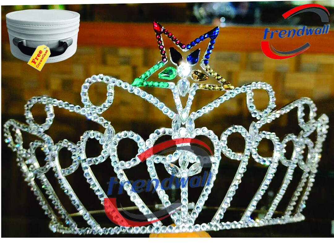 Freemason Grand Matron OES Crown in Silver Tone With Rhinestone - Etsy