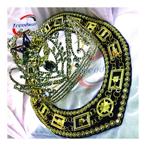 Freemason Grand Worthy Matron OES Big Size Gold Tone Crown & Chain ...