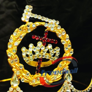 Masonic Knight Templar Crown in Gold Tone With Rhinestone Beautiful ...
