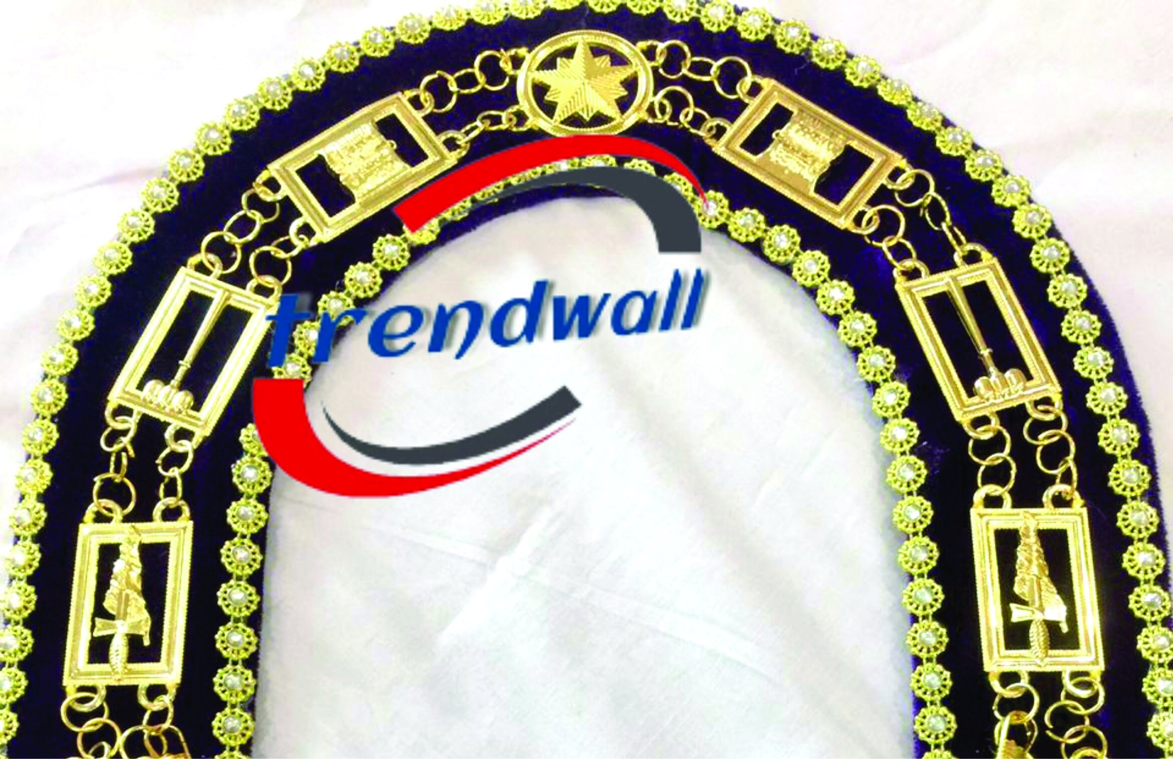 Masonic OES Chain Collar Purple Velvet Backing Decorated With ...