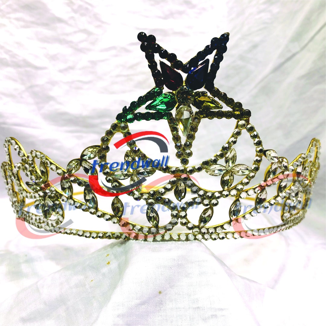 Freemason OES Grand Matron Crown Big Style in Gold Tone With Rhinestone ...