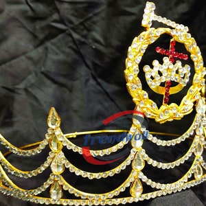 Masonic Knight Templar Crown in Gold Tone With Rhinestone Beautiful ...