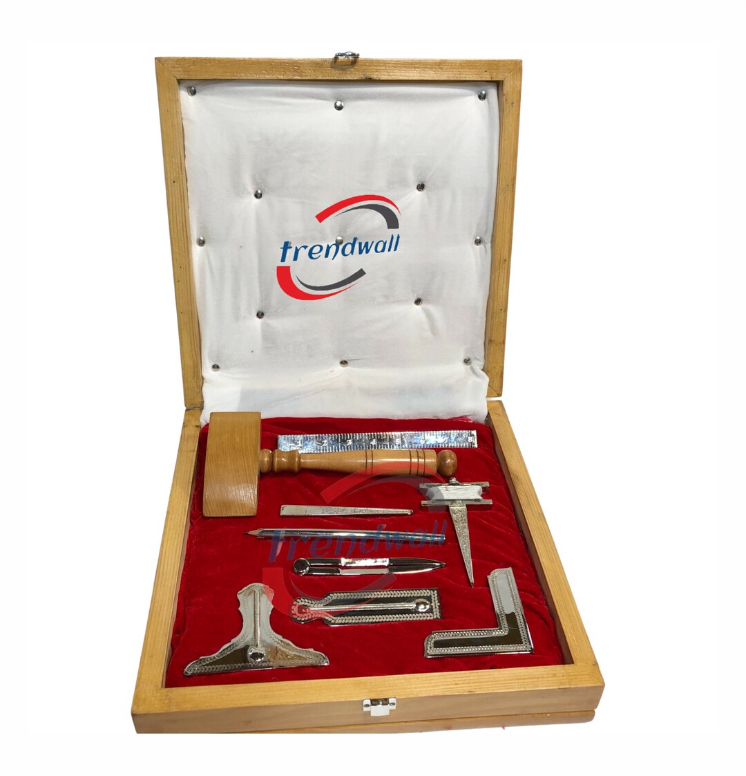 Masonic Standard Working Tools Wooden Box Red Velvet Inner High Quality ...