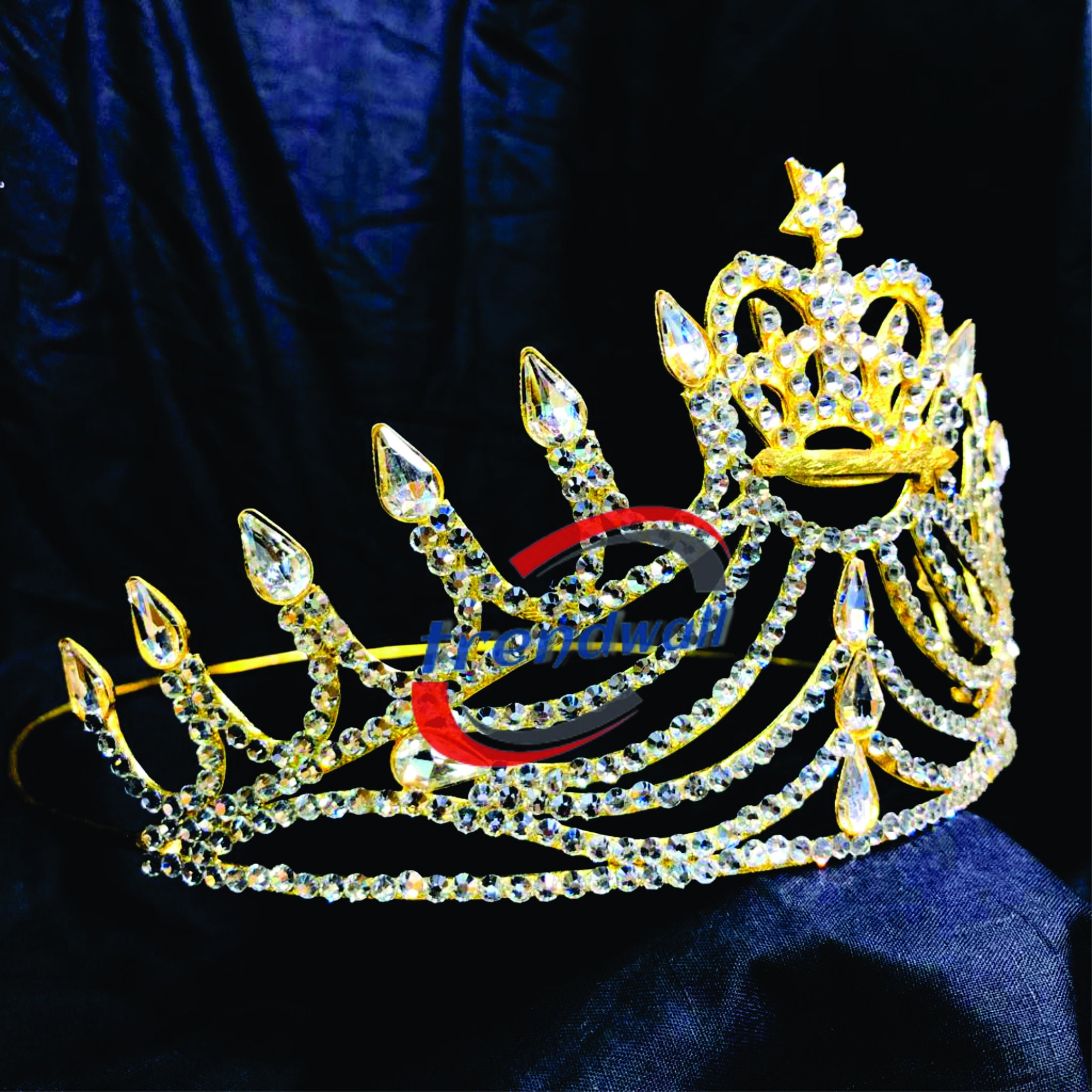 Freemason Amaranth Masonic Crown Gold Tone With Rhinestone Beautiful ...