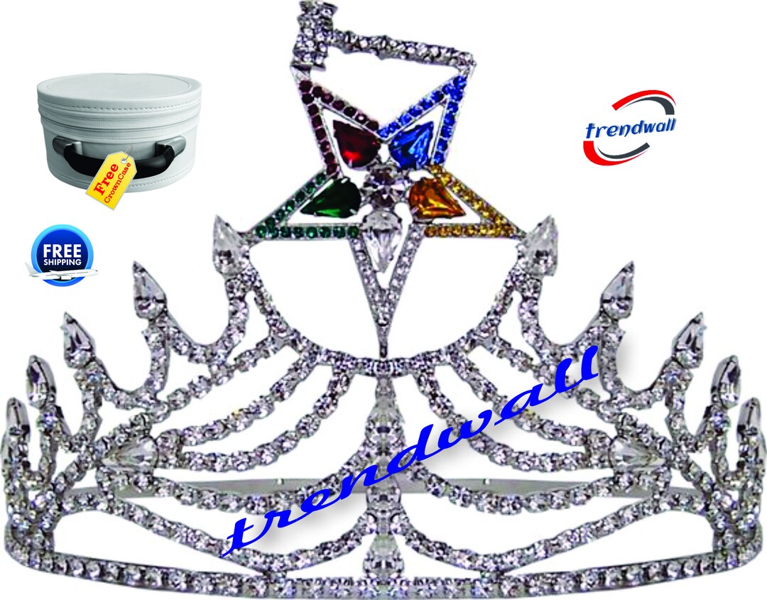 Order of Eastern Star Crown, Masonic Freemason OES Crown in Silver Tone ...