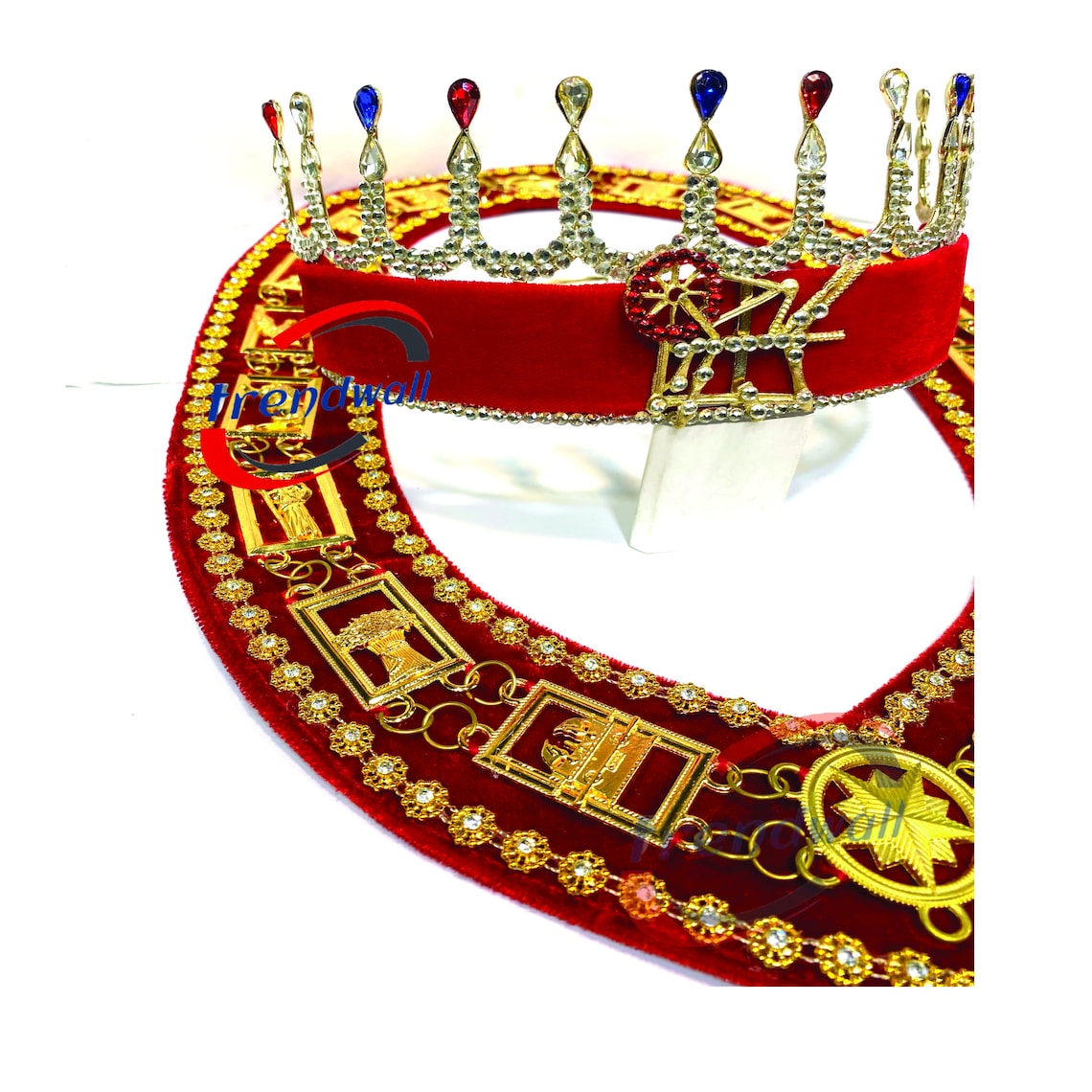 HOJ Crown & Heroines of Jericho Chain Collar Gold Tone With Rhinestone ...