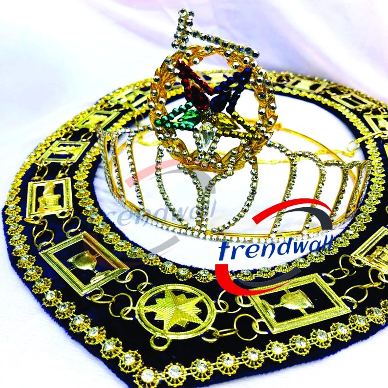 Masonic Grand Past Matron OES Crown & Masonic OES Blue Lodge Chain ...