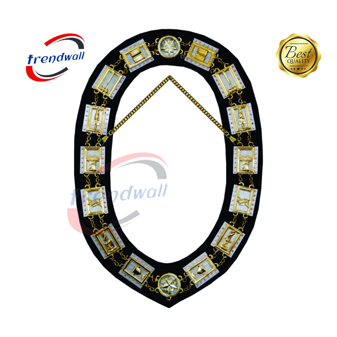 Masonic OES Chain Collar With Replica Mother of Pearl Decorated With ...