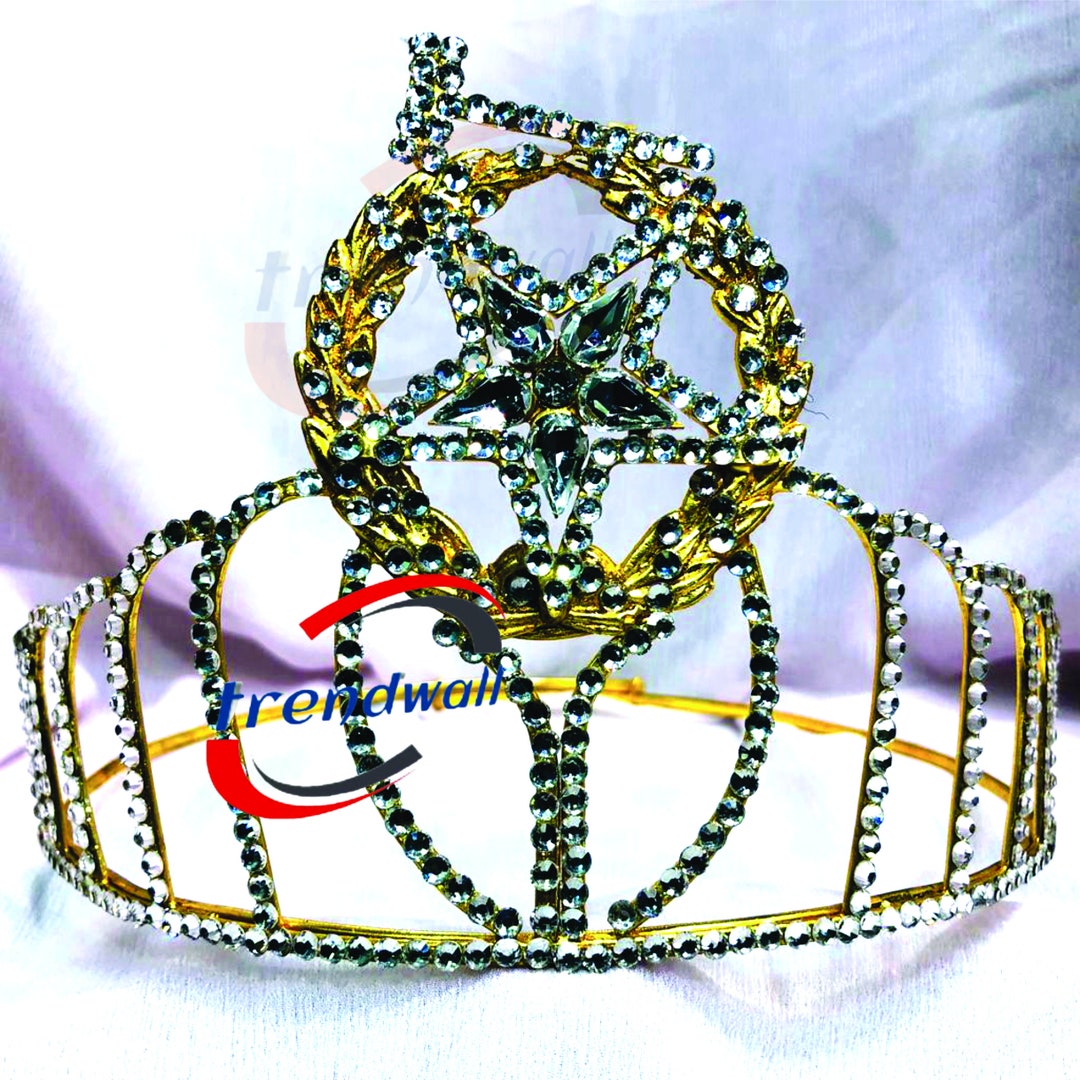 Masonic Freemason Grand Worthy Matron Crown Gold Tone Rhinestone ...