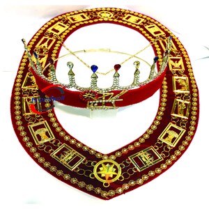 HOJ Crown & Heroines of Jericho Chain Collar Gold Tone With Rhinestone ...