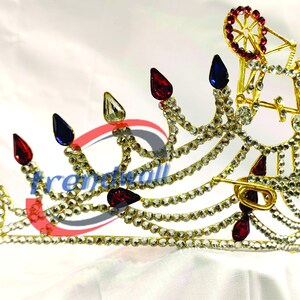 Heroines of Jericho Crown in Gold Tone Decorated With Rhinestone Adjustable Fitting, Masonic HOJ ...