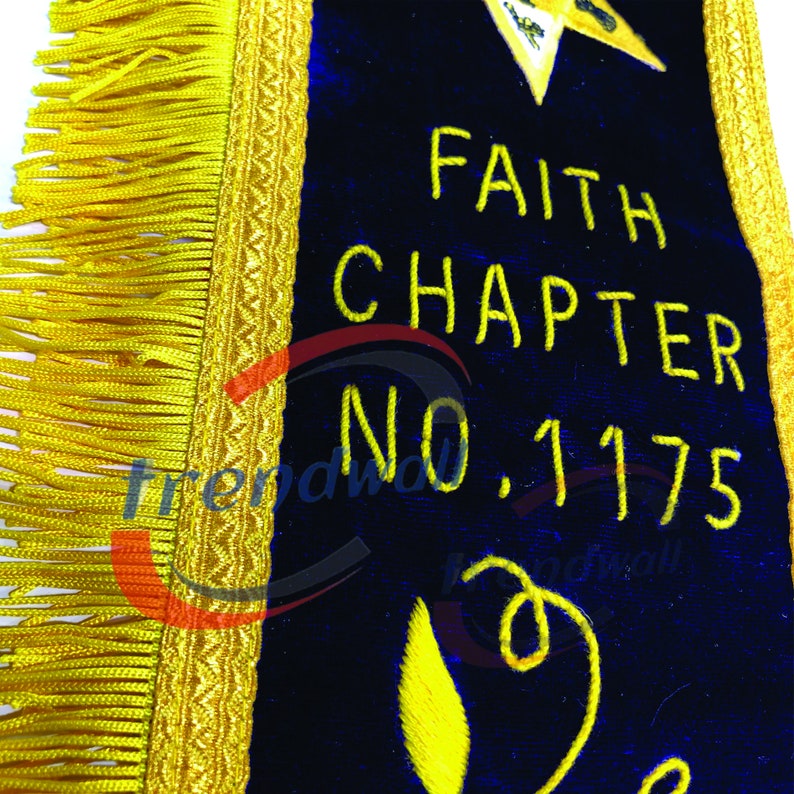 Masonic Freemason Associate Matron Sash Custom Chapter Name , Masonic ...