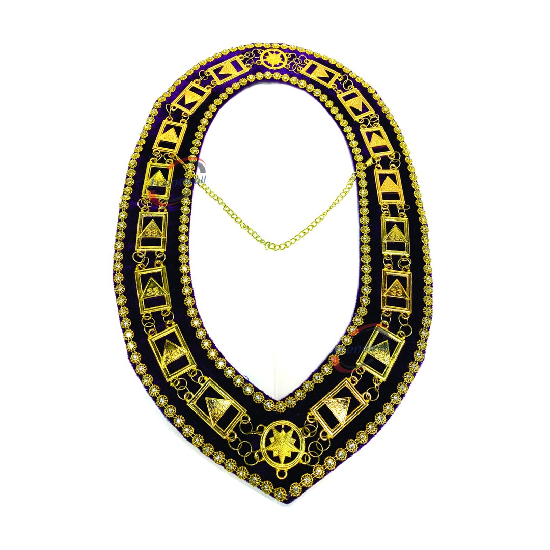 Masonic 33rd Degree Scottish Rite Deluxe Gold Chain Collar Purple ...