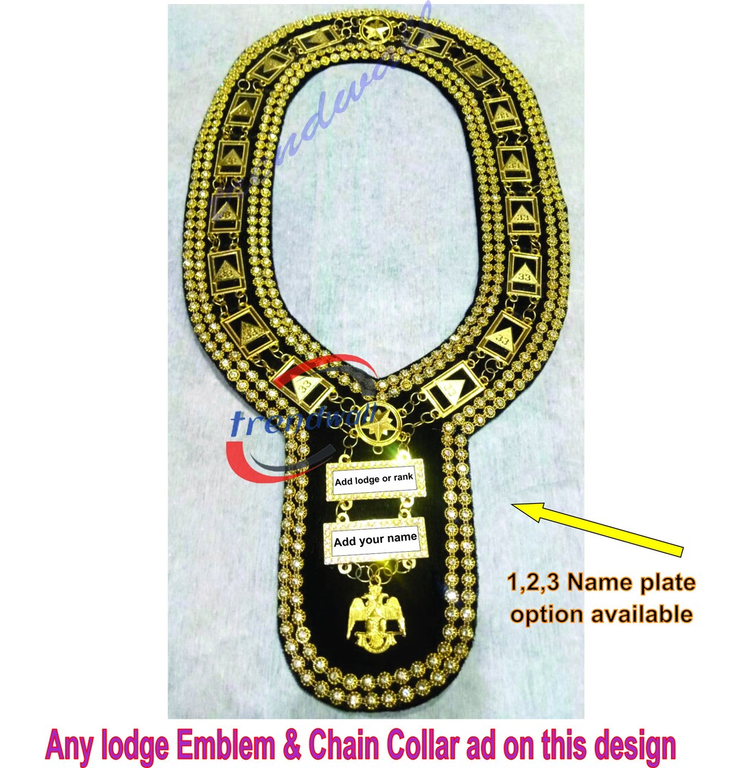 Masonic Chain Collar, Freemason 33rd Degree Chain Collar With Double ...
