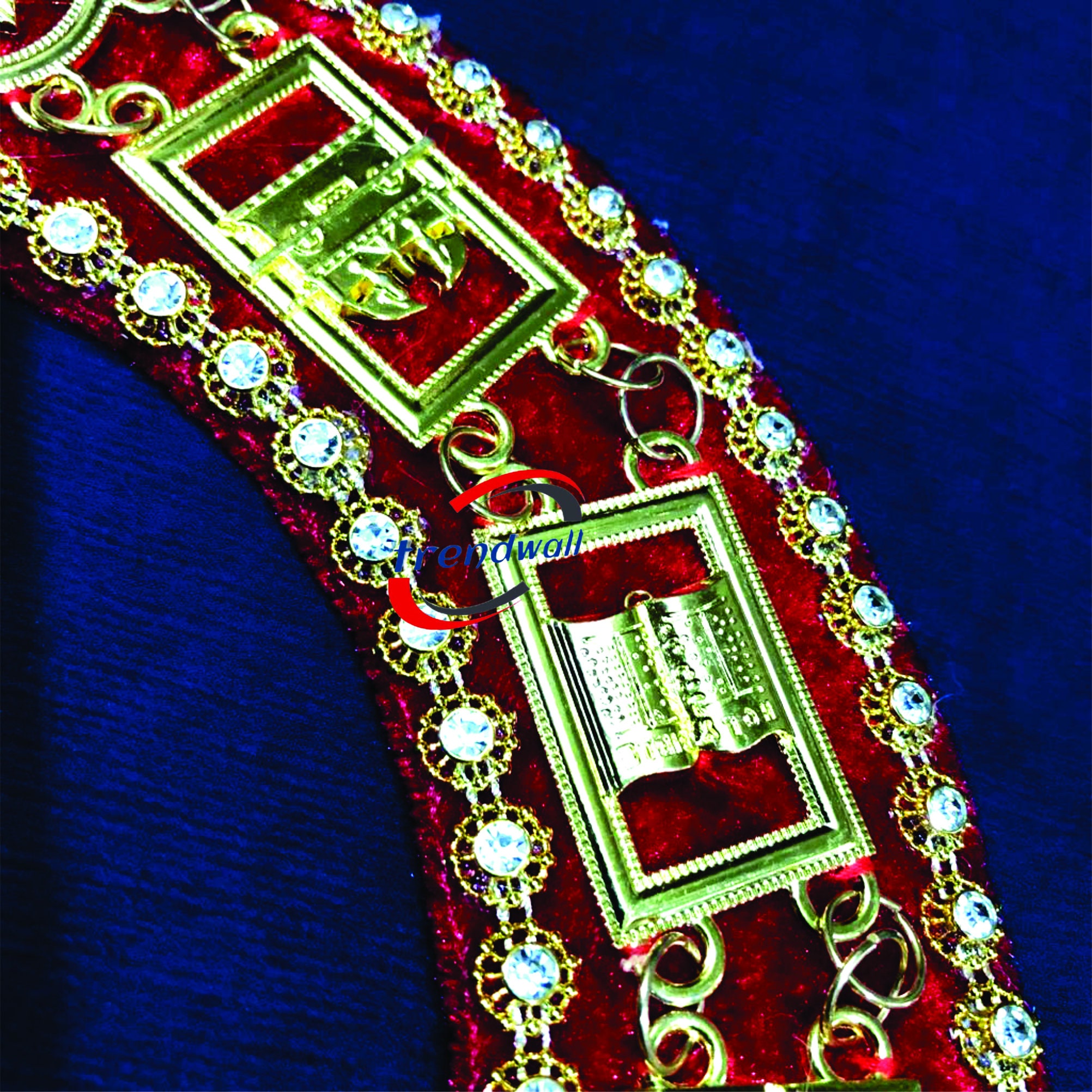 Heroines of Jericho Women's Chain Collar, Masonic HOJ Chain Collar Decorated With Rhinestones ...