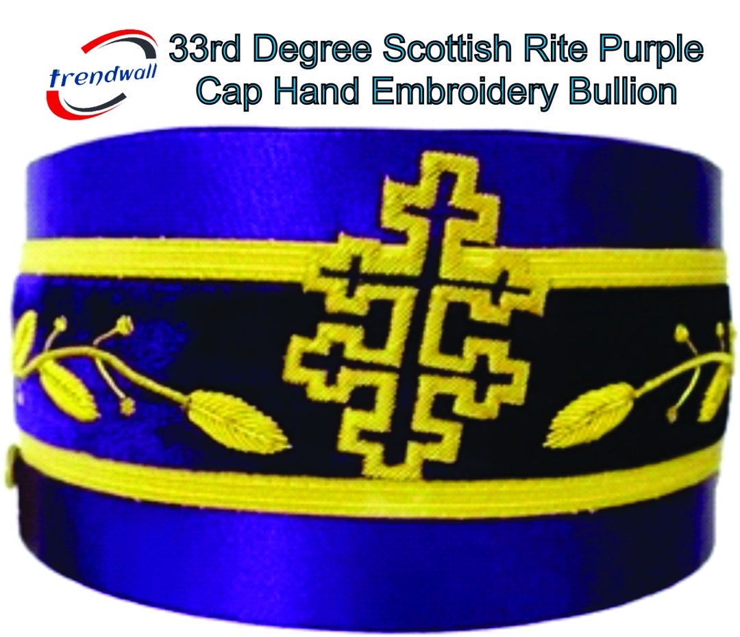 33rd Degree Scottish Rite Purple Cap Hand Embroidery Bullion - Etsy