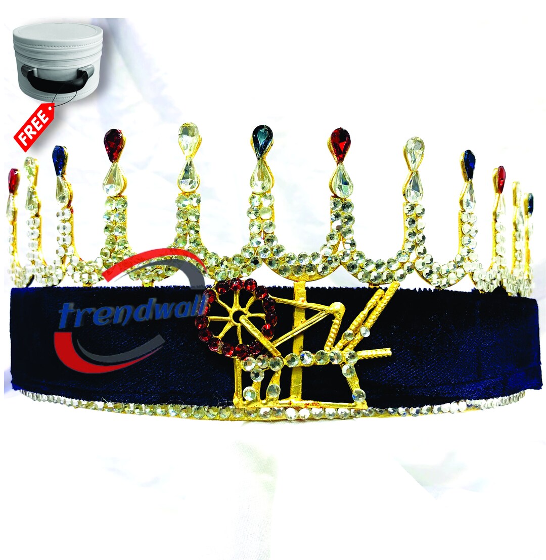 Heroines of Jericho Crown Gold Tone Purple Ribbon 12pointes, Masonic ...