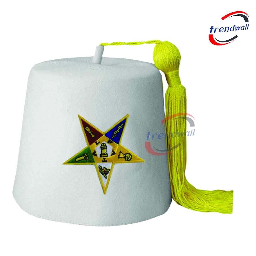 Masonic OES Fez Plain Embroidered White Color Best Quality Fabric - Etsy