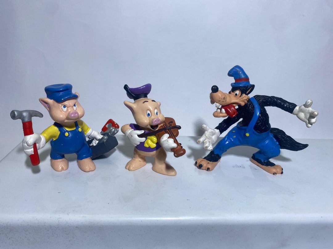 3 Nice Collectible Figures of the 3 LITTLE PIGS and the WOLF From the ...