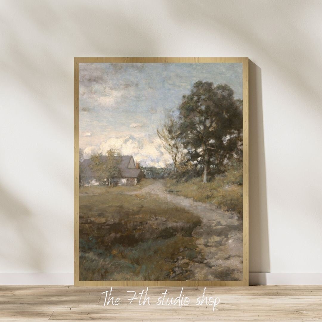 Country Road Wall Décor | Vertical Landscape Painting | Vintage ...