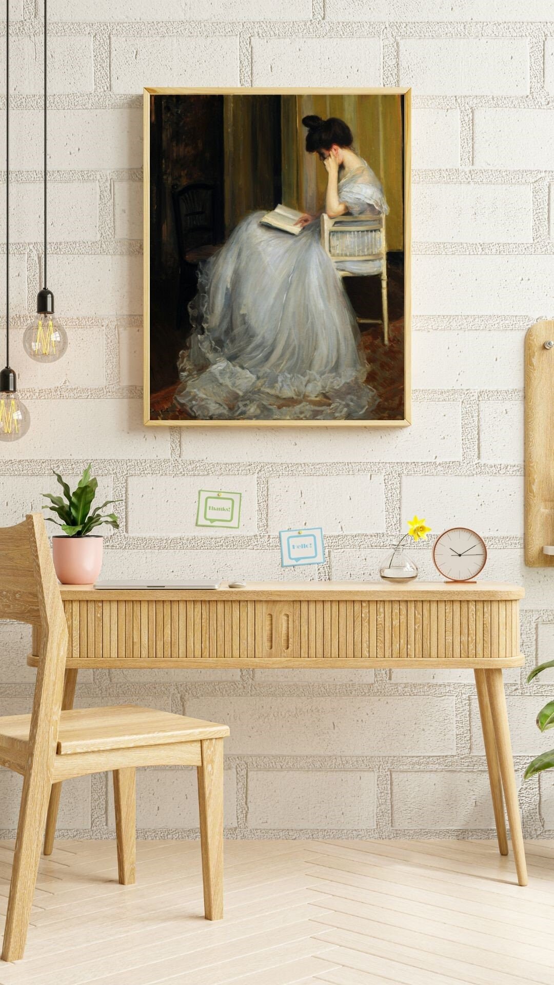 Elegant Woman Reading Portrait Reading Wall Art Art - Etsy