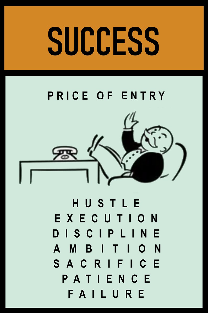 Monopoly Motivational Quotes on Poster - Etsy Hong Kong
