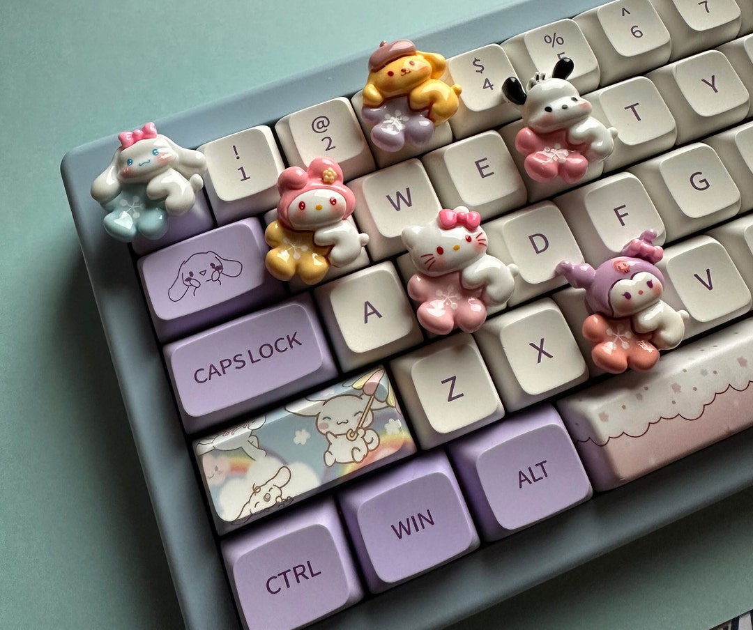 Flower Sanrio Keycaps Kitty Cinna Melody Kuromi Pompom Pochacco - Etsy