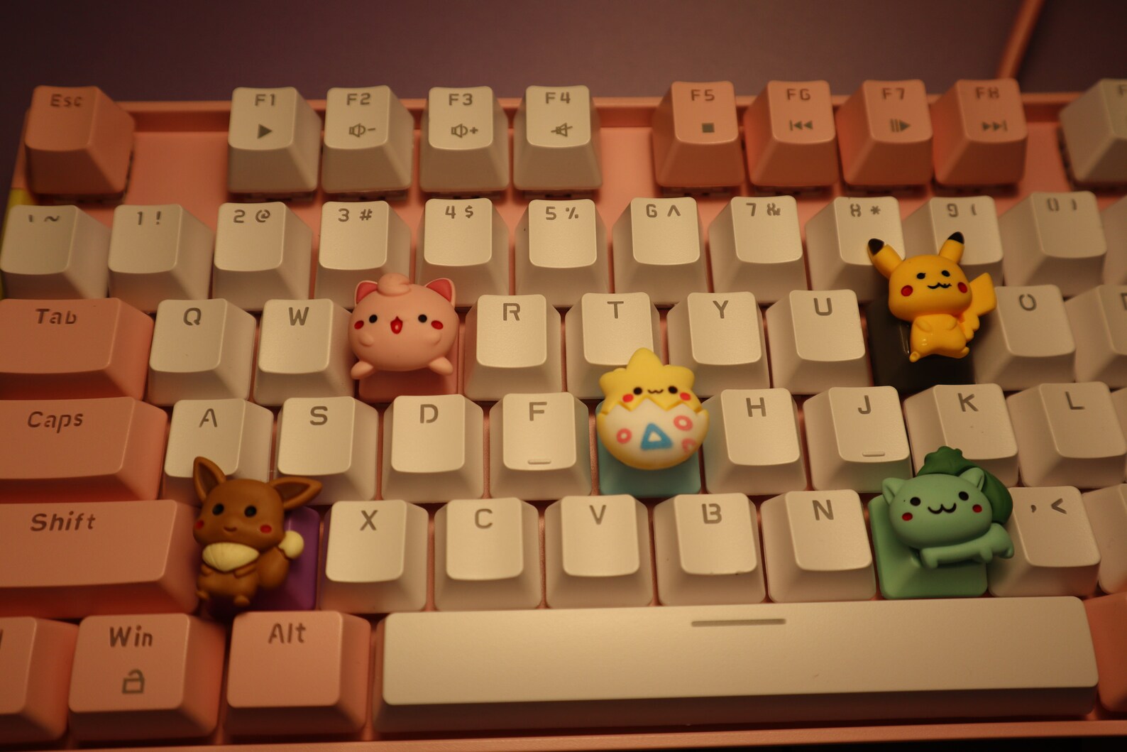 Kawaii Pokemon Keycaps Pikachu Eevee Togepi Jigglypuff - Etsy