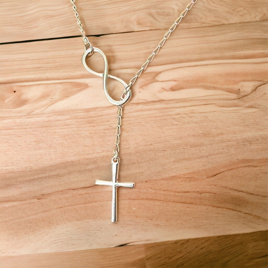 925 Sterling Silver Infinity Everlasting Love & Faith Cross Necklace - Etsy