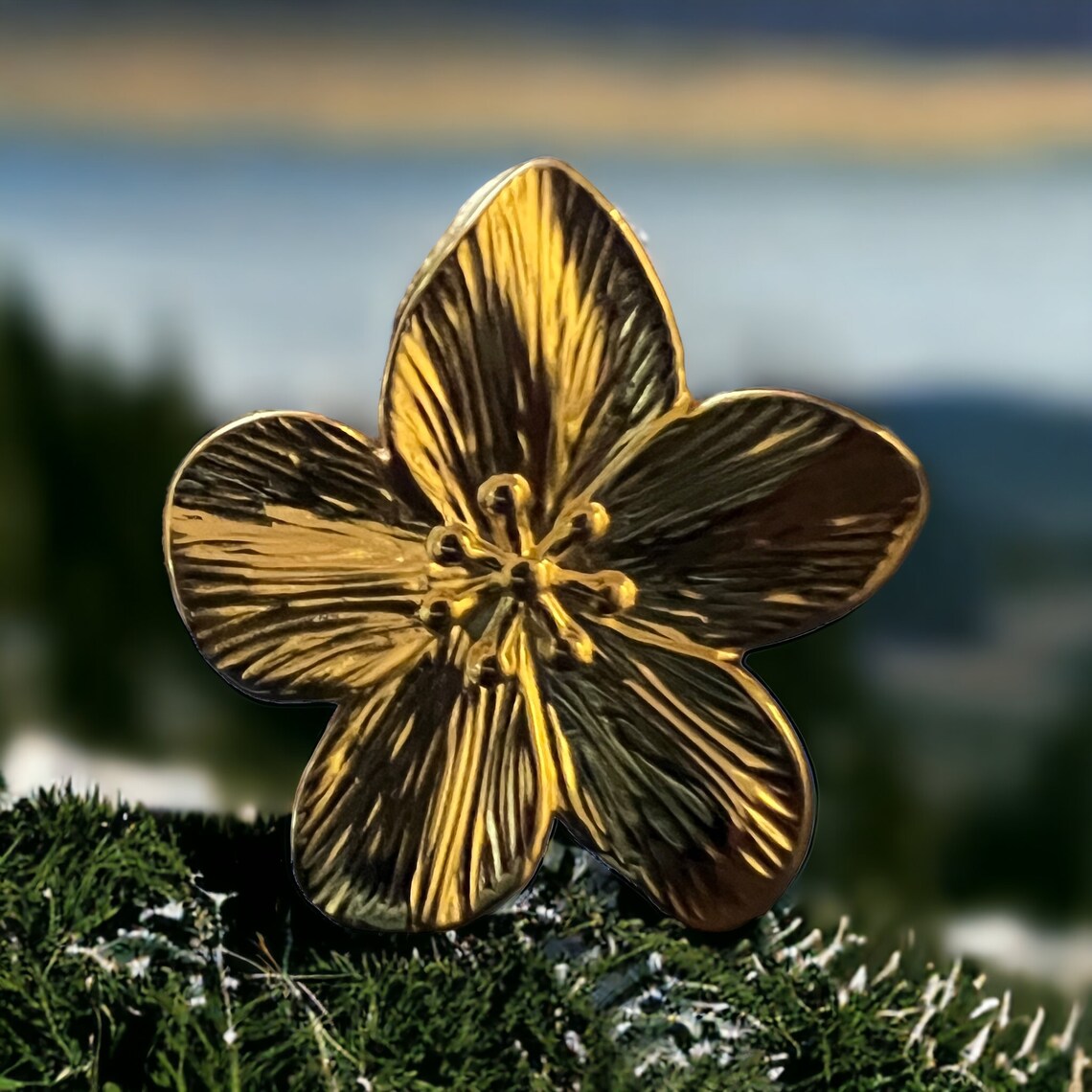 18K Gold Plated Plumeria Flower Ring, Hawaiian Jewelry, Waterproof, Non ...